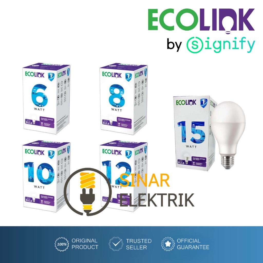 Jual ECOLINK LED Bulb 5W 8W 9W 11W 15W Putih - Lampu Murah Hemat Energi ...