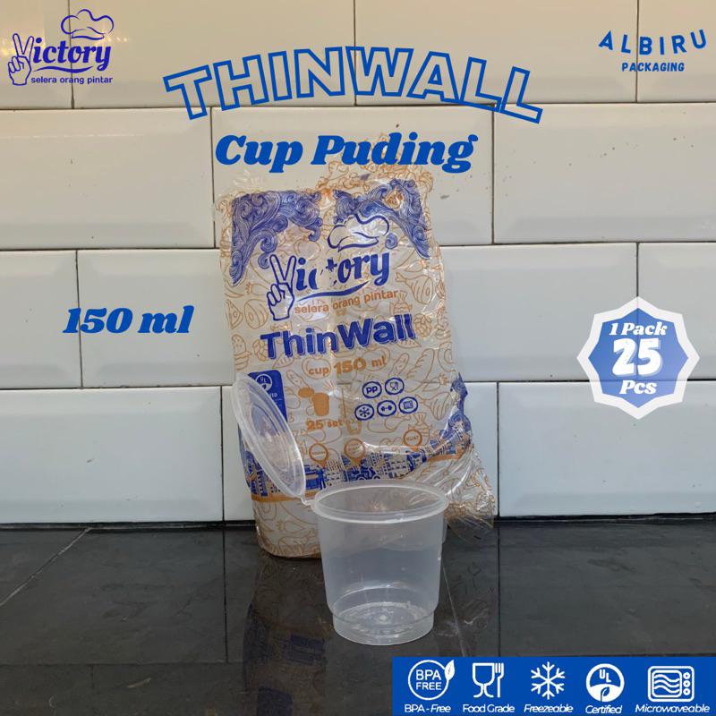 Jual [CUP PUDDING 150ml] Cup Sauce Cup Pudding Sambal Victory Thinwall ...