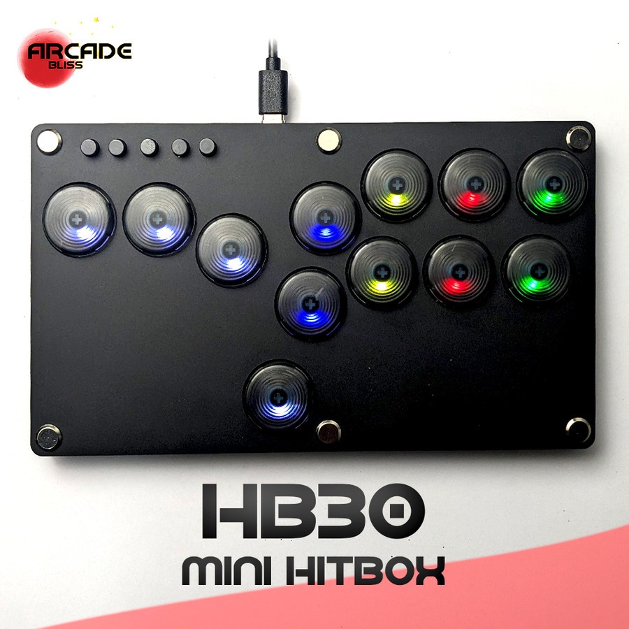 Jual HB30 Leverless Arcade Stick Controller Mini Hitbox Flatbox Mixbox Low Profile RGB Fighting ...