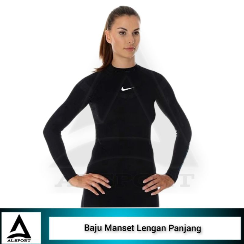 Jual Baju Manset Wanita Kaos Olahraga Cewe Lengan Panjang Olahraga Voly ...