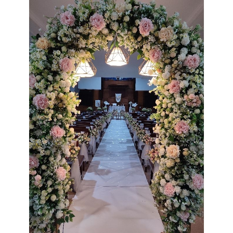Jual Dekorasi Pemberkatan pernikahan di Gereja + 4 standing flower ...