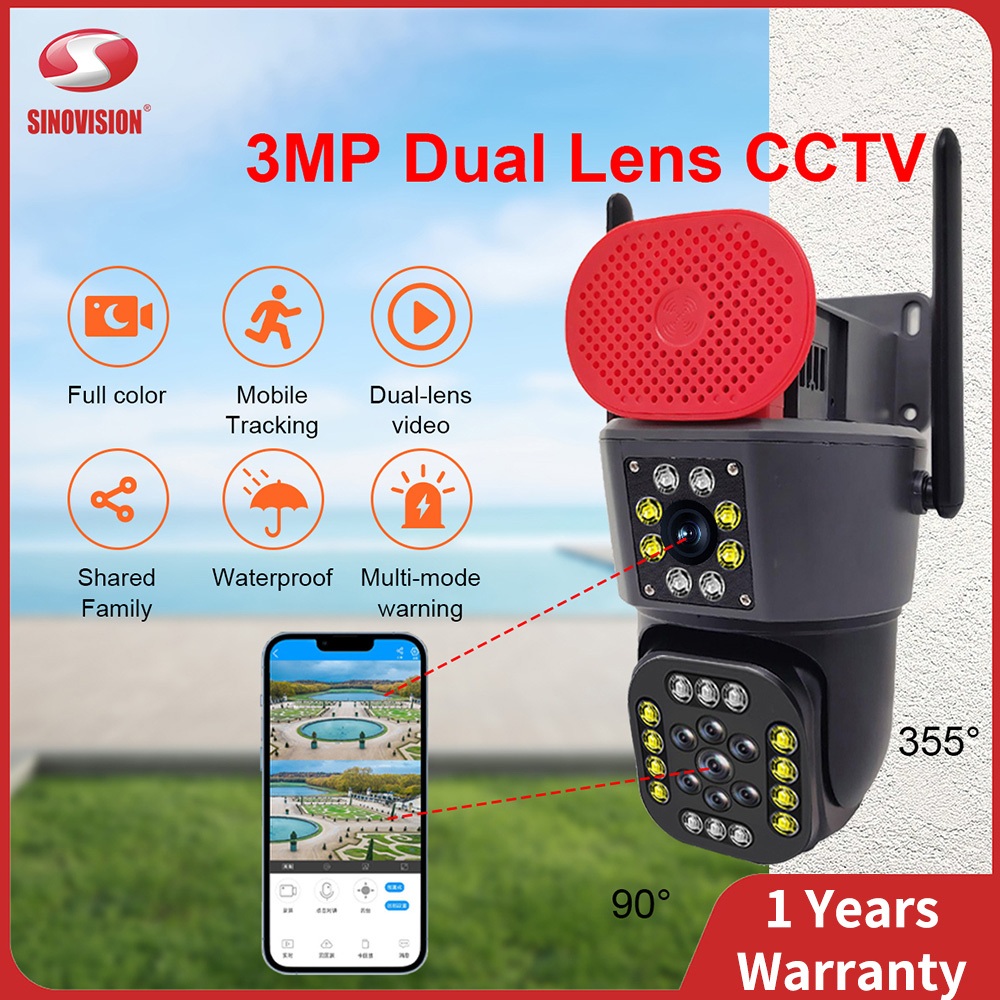 Jual SINOVISION PTZ23 4G /WIFI Dual Lens CCTV 6MP Waterproof Outdoor ...
