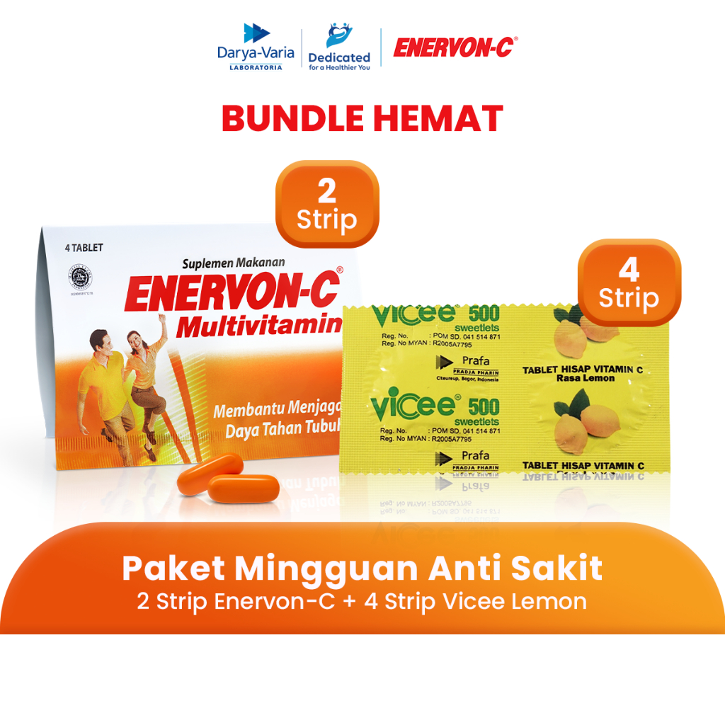 Jual Paket Mingguan Anti Sakit Multivitamin (2 Strip Enervon-C + 4 ...