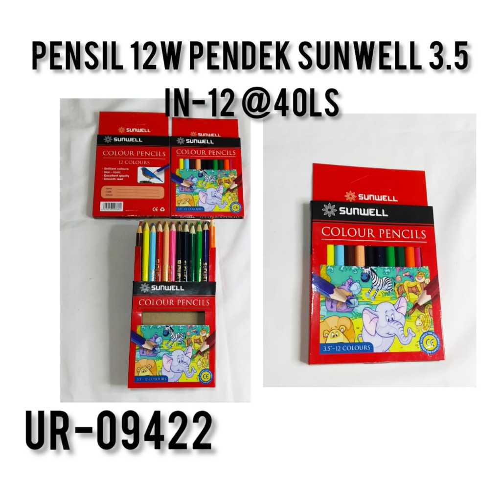 Jual PENSIL WARNA/PENSIL 12 WARNA PENDEK/PENCIL WARNA/COLOR PENCIL ...