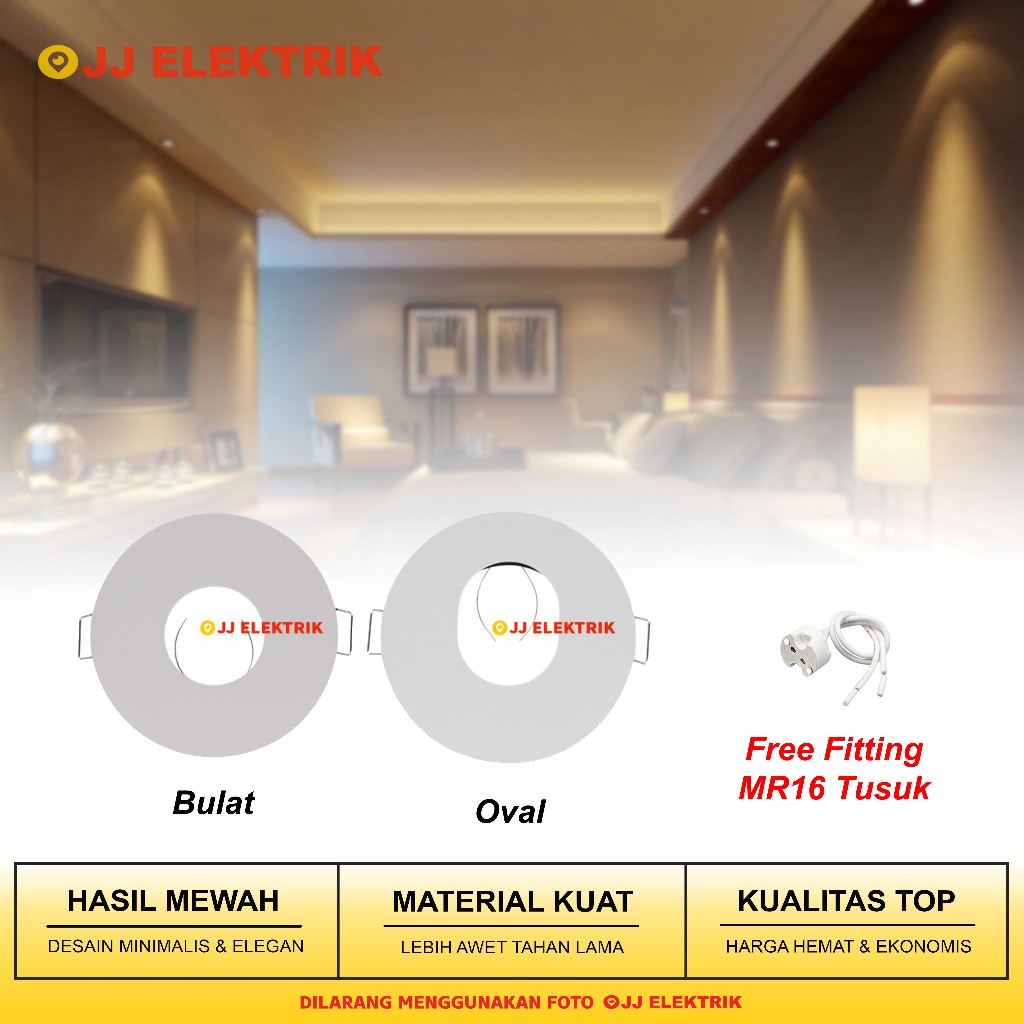 Jual Kap Lampu Downlight LED MR16 Spotlight Bulat Oval | Shopee Indonesia