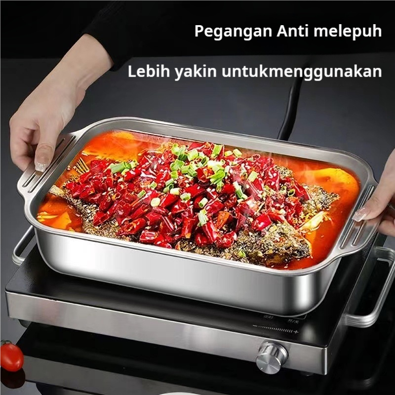 Jual Piring ikan bakar stainless steel, piring kapasitas besar, piring ...