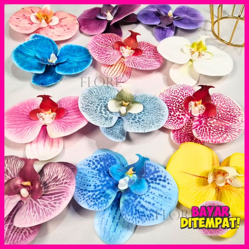 Jual BUNGA ANGGREK BAHAN LATEX ARTIFICIAL / HIASAN MAHAR / BUNGA ...