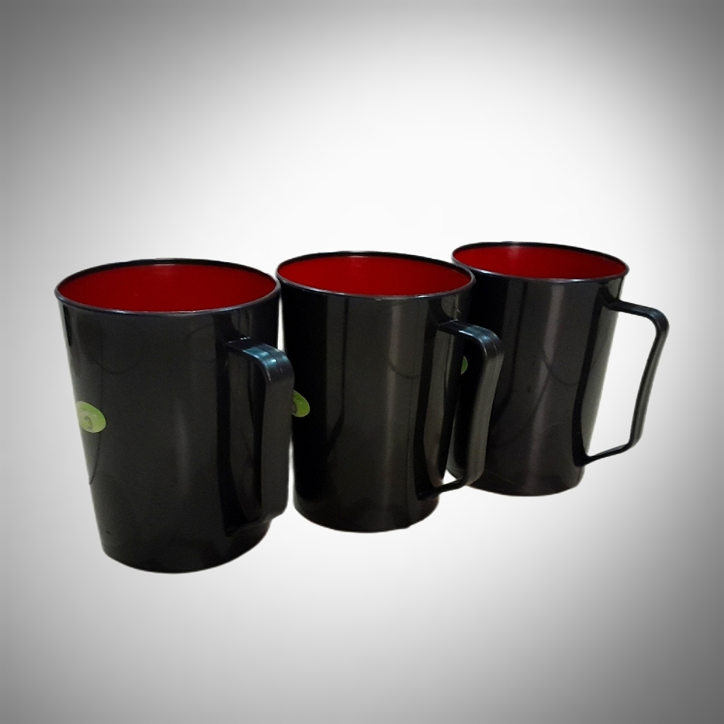 Jual Gelas Cornelius Bukan Ayumi Cangkir Mug Hitam Ocha Ramen Plastik ...