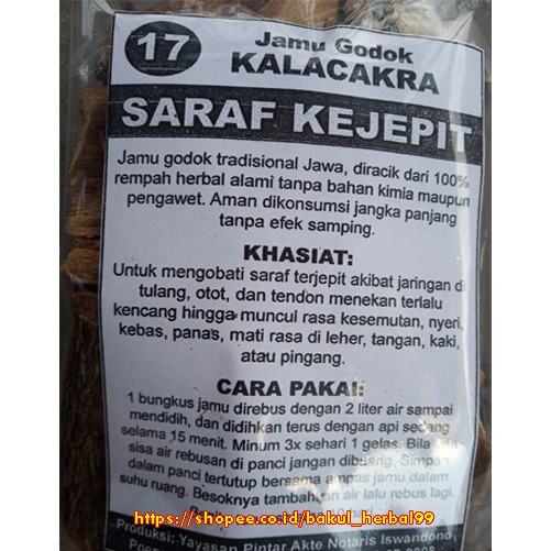 Jual JAMU GODOK SARAF KEJEPIT JAMU GODOK RACIKAN RESEP TRADISIONAL JAWA ...