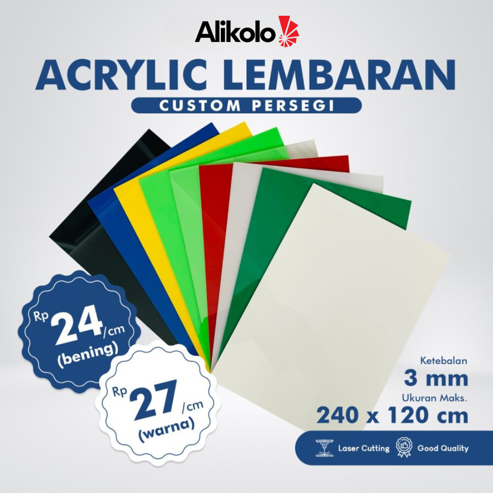 Jual Acrylic Akrilik Custom Potong Lembaran Potong Laser 3mm | Shopee ...