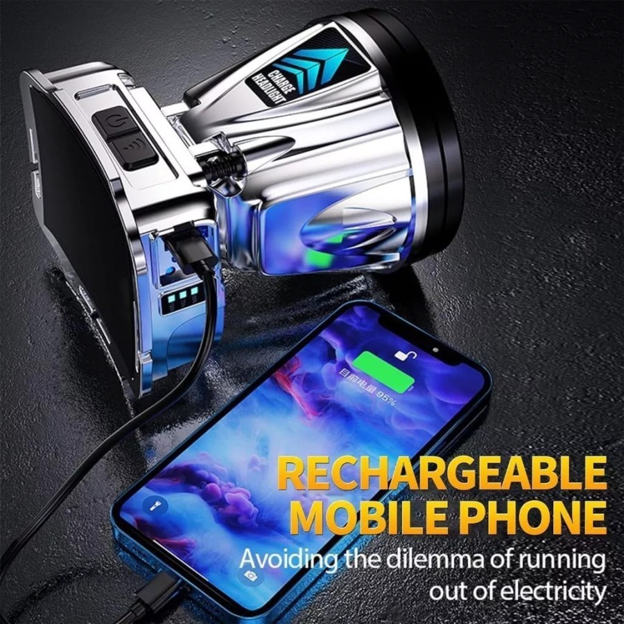 Jual 300 Watt Senter Kepala Super Terang Sekaligus Power Bank Kabel ...