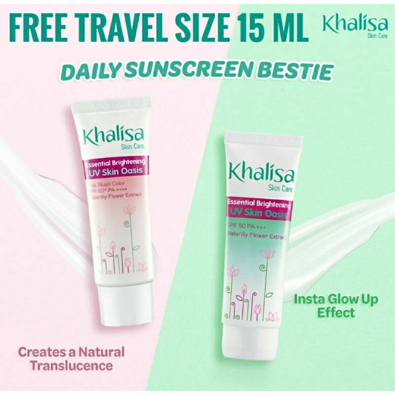 Jual Khalisa Essential Brightening UV Skin Oasis SPF 50 PA+++ 40ml ...