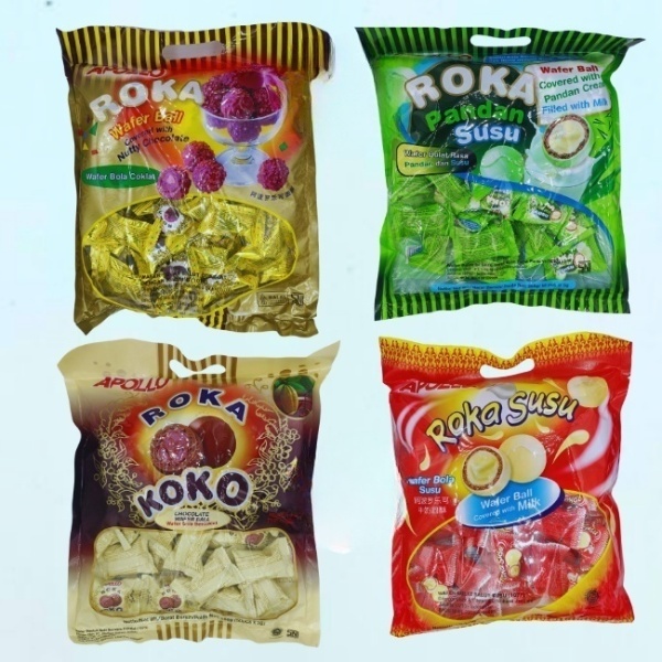 Jual Apollo Roka Wafer Ball 50pcs 300gram/250gram Original/Susu/Pandan ...