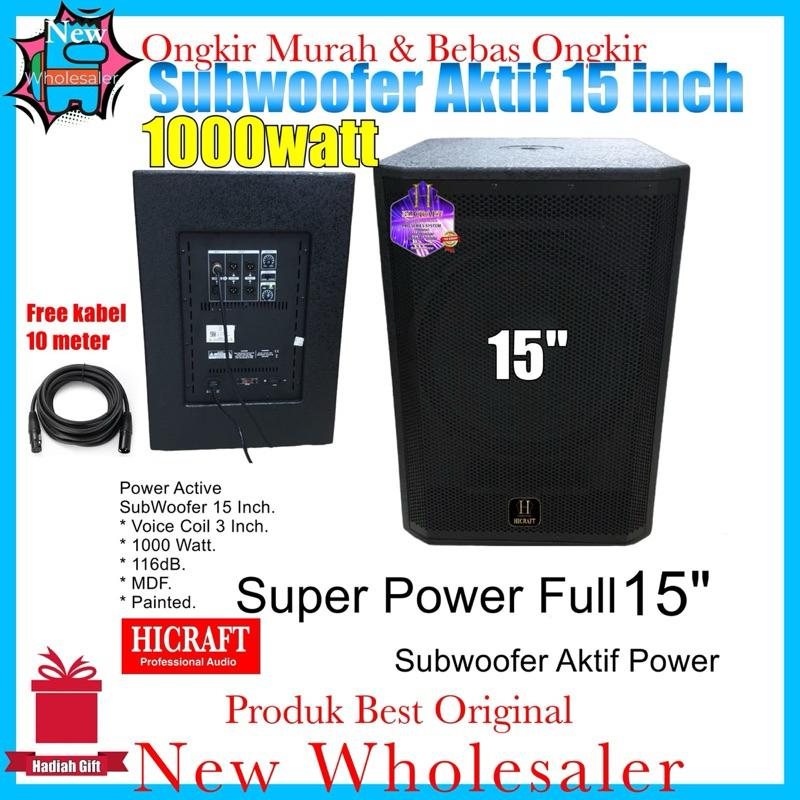 Jual Speaker Subwoofer Aktif Bass 15 inch Hicraft Megaverse 15 Pro original Sound Sub | Shopee ...