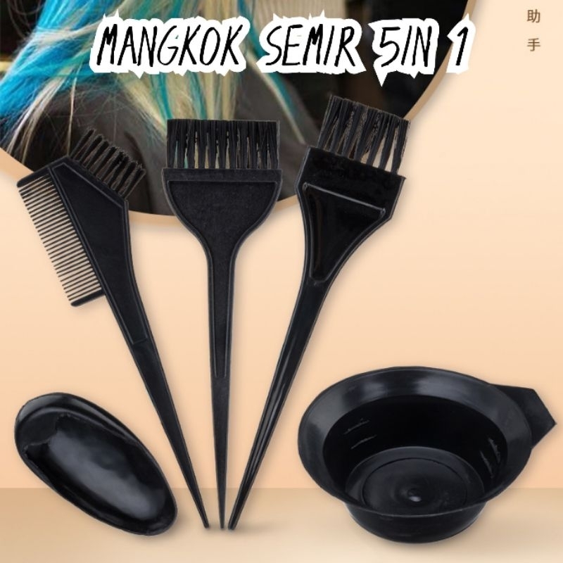 Jual 5IN 1 !!! SISIR CAT RAMBUT MANGKUK SET / Sisir Semir + Mangkok Cat ...