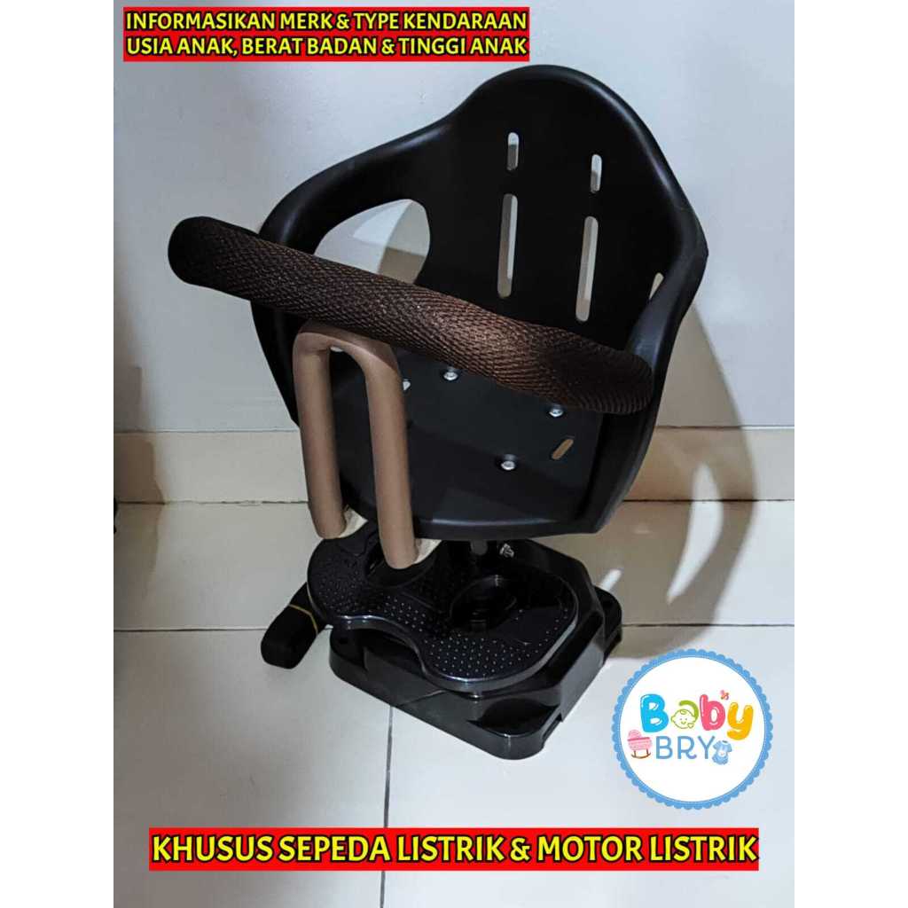 Jual KURSI BONCENGAN DEPAN ANAK DI SEPEDA LISTRIK MOTOR LISTRIK ...