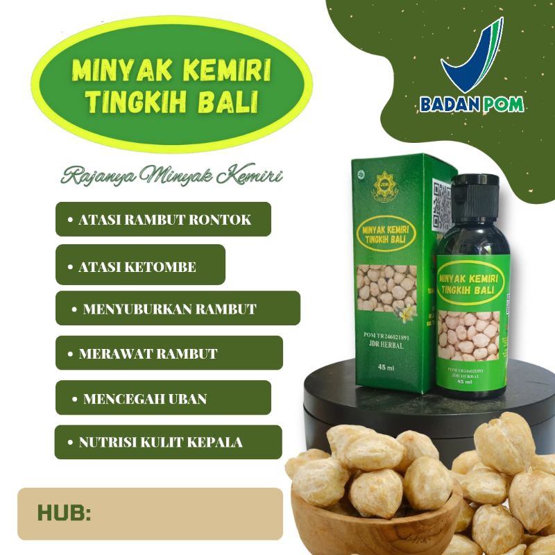 Jual MINYAK KEMIRI TINGKIH BALI 100% ASLI, ATASI MASALAH RAMBUT, BELI ...