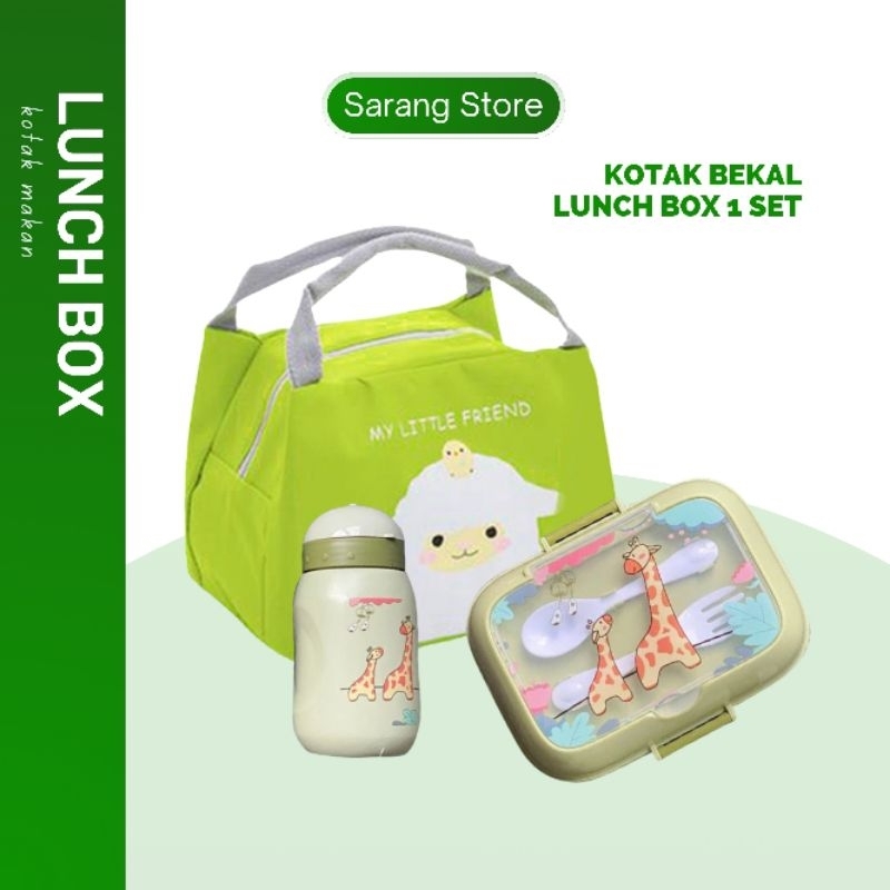 Jual Lunch Box Set Botol Minum Tas Bekal Kotak Tempat Makan Kuromi Anak Sekolah Perempuan Laki ...