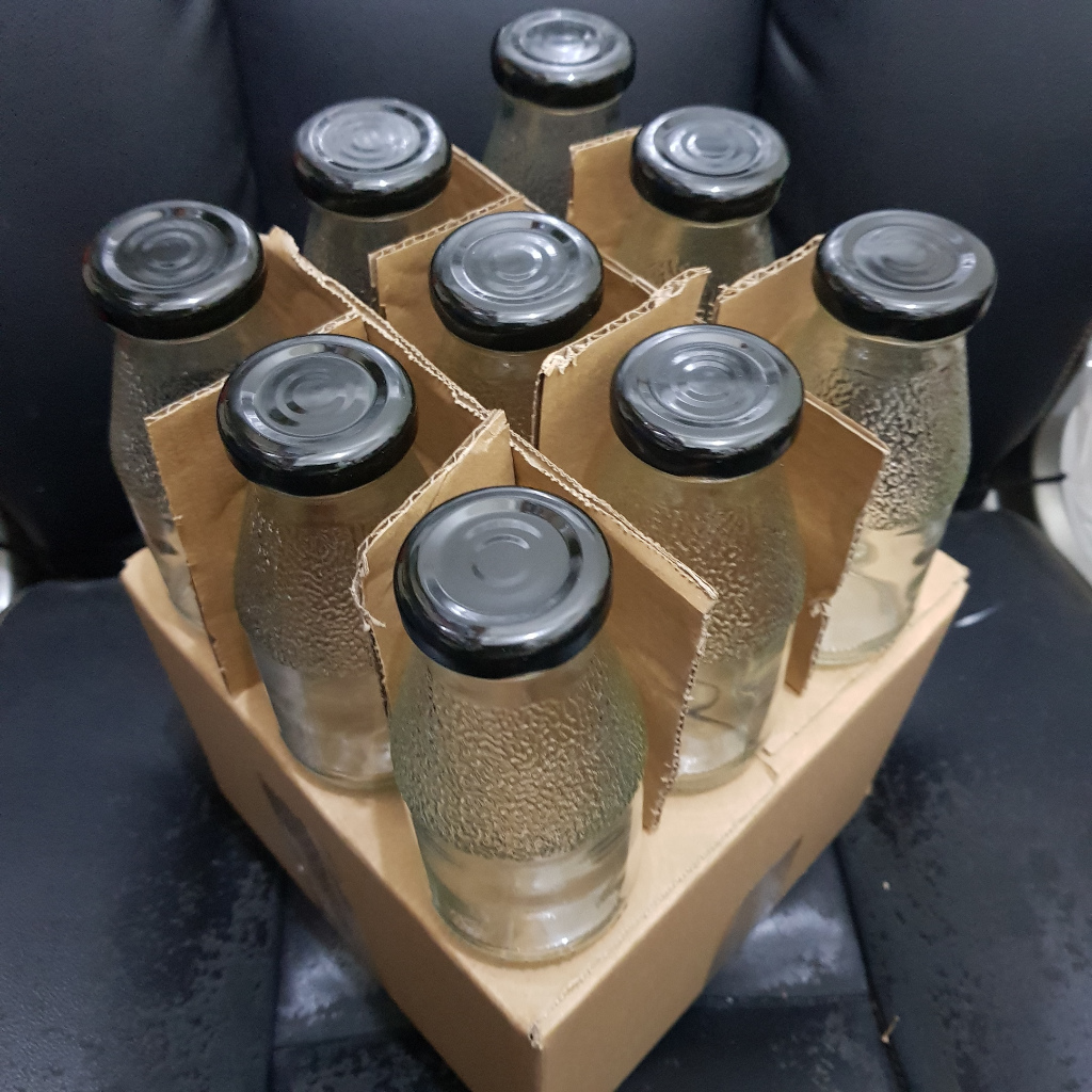 Jual ( 9 ) PCS 200ML BOTOL JUS KACA / BOTOL JUICE KACA 200 ML | Shopee ...