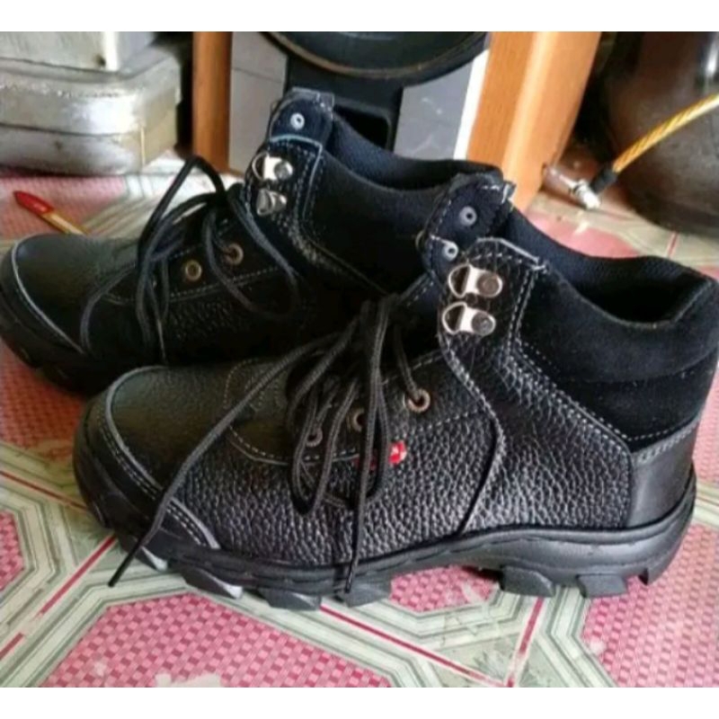 Jual Sepatu Septi Semi Boot Pria Kulit Asli Kerja Proyek Lapangan ...