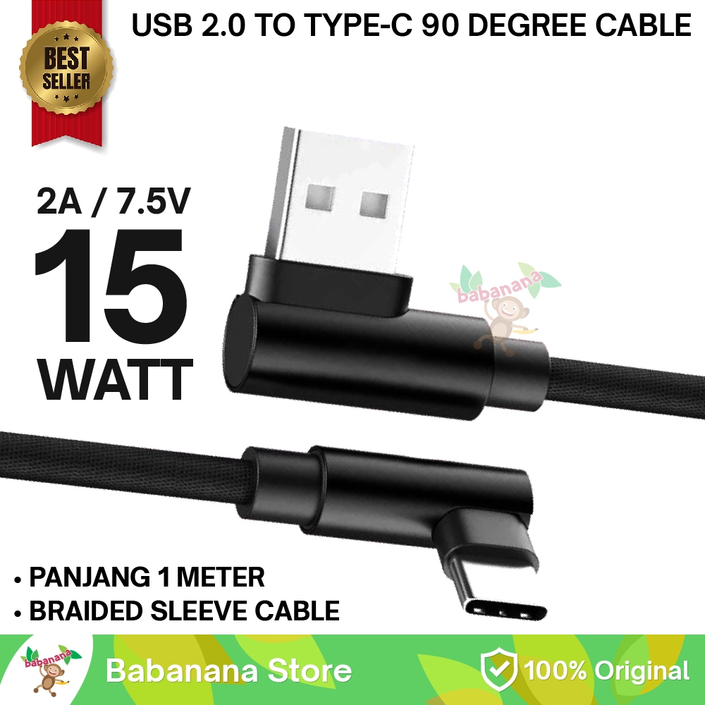 Jual KABEL CHARGER USB TO TYPE-C 2.0 15WATT CABLE FOR TYPE C 1M 1 METER ...