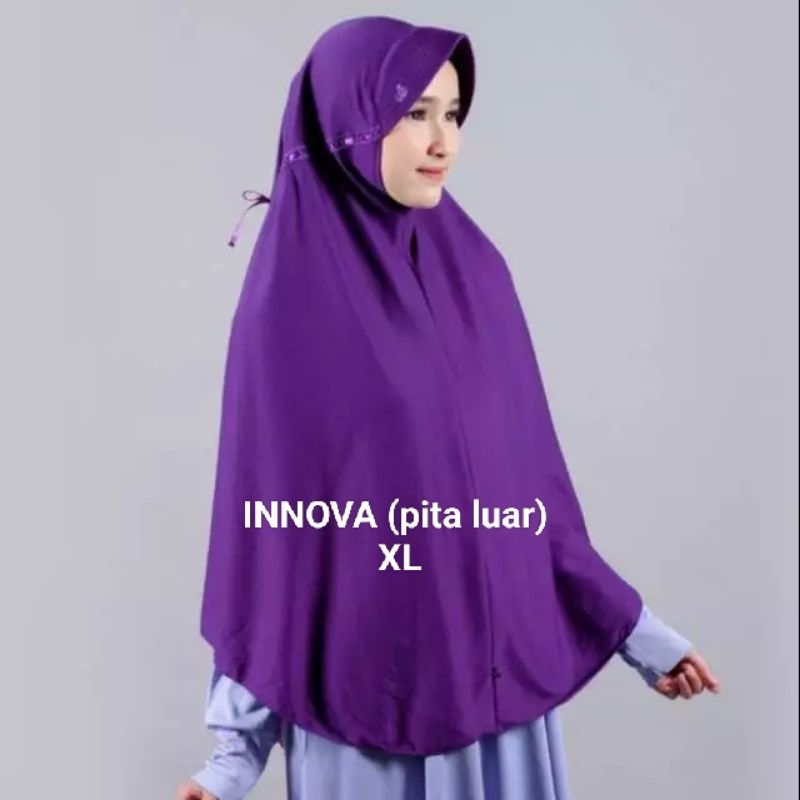 Jual KERUDUNG RABBANI ORI INNOVA size XL SYAR"I Serut Luar Bahan Kaos | Shopee Indonesia