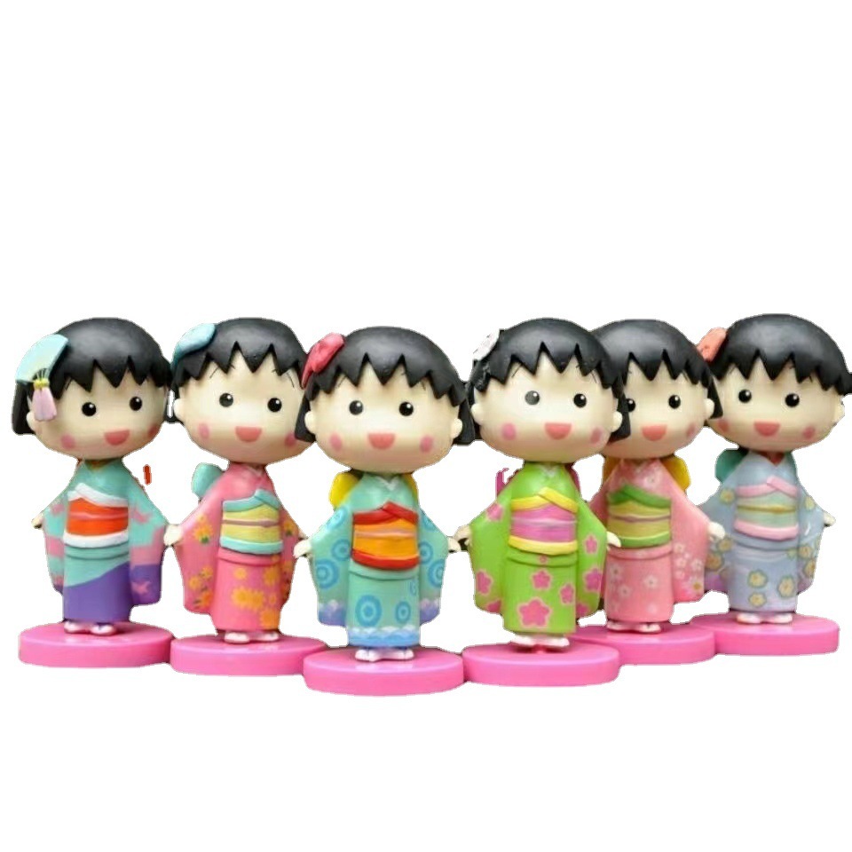 Jual Figure Chibi Maruko-chan Set 6Pc Size 8cm Topper Chibi Maruko-chan ...