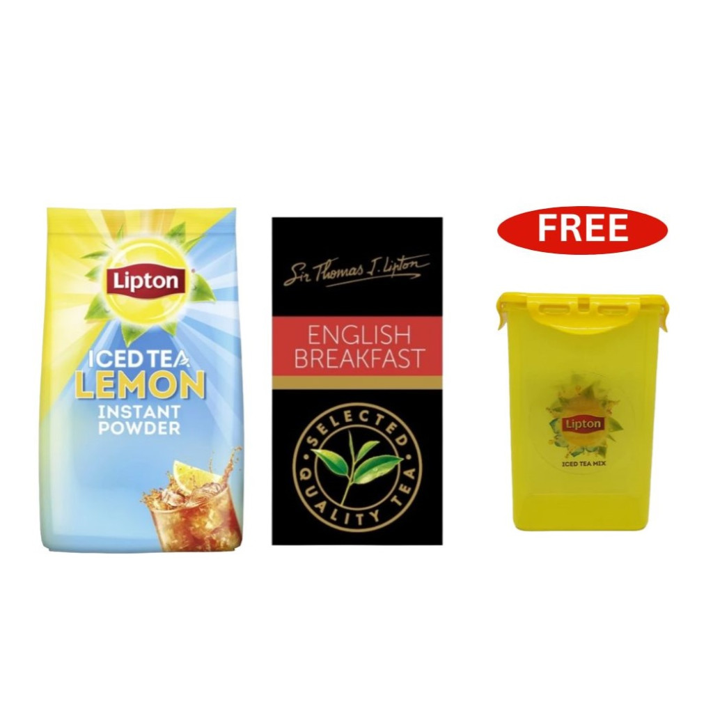Jual Lipton Iced Tea Mix Lemon 510gr + Lipton English Breakfast Free ...