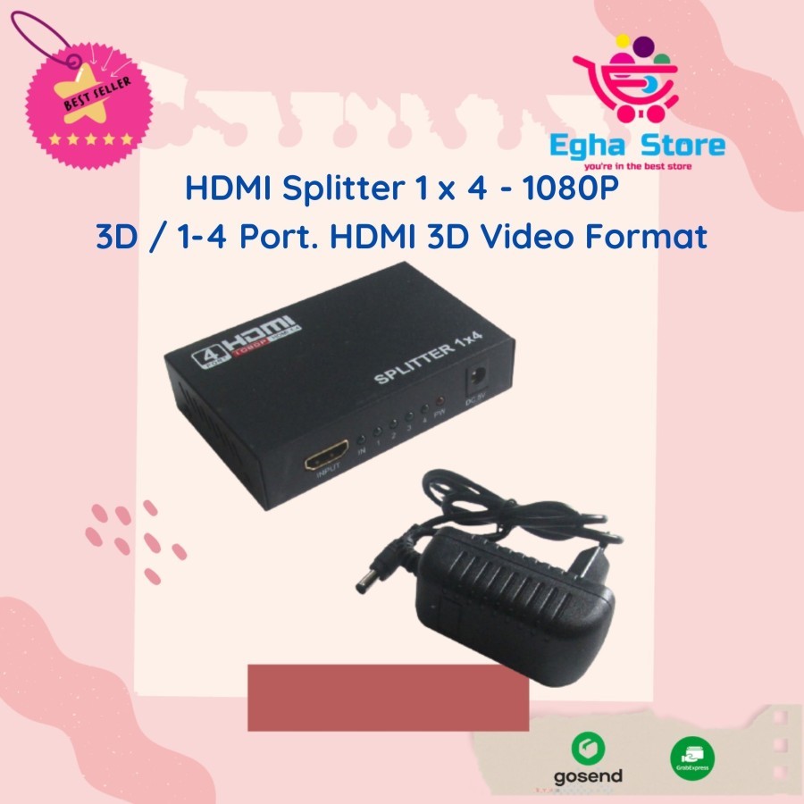 Jual HDMI Splitter 4 Port (1 Input 4 Output) HDMI Splitter 1 x 4 ...