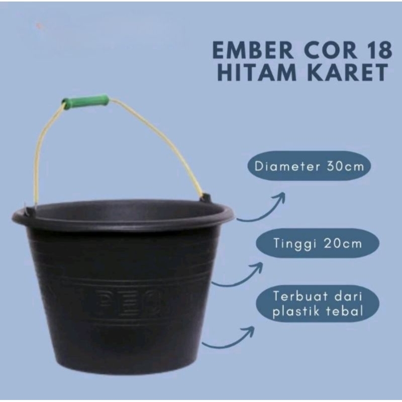 Jual EMBER COR / EMBER PLASTIK 18 / EMBER HITAM 10 LITER | Shopee Indonesia