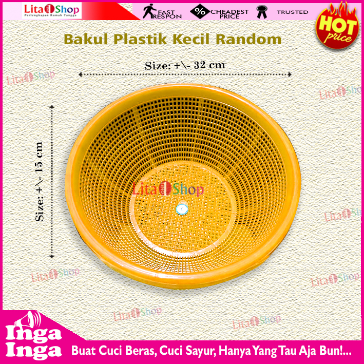 Jual Bakul Plastik | Bakul Nasi | Bakul Bolong Bulat | Bakul Sayur d32 cm | Shopee Indonesia