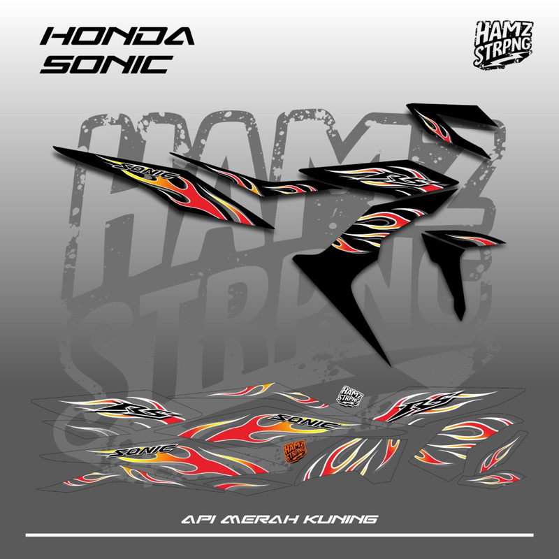 Jual Striping Transparan Honda Sonic Konsep Api Gradasi Thailand ...
