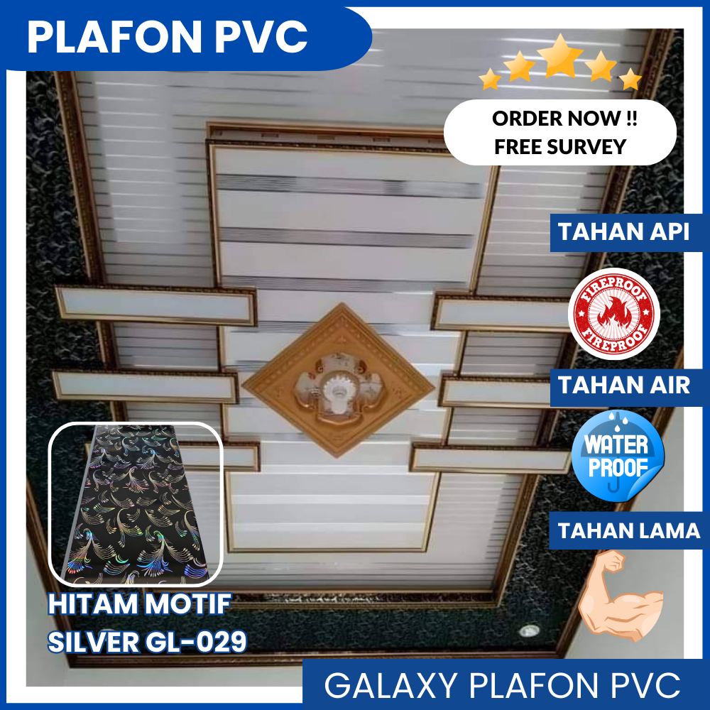 Jual Plafon PVC Murah Elegan Hitam Motif Glossy/Plafon Rumah Minimalis ...