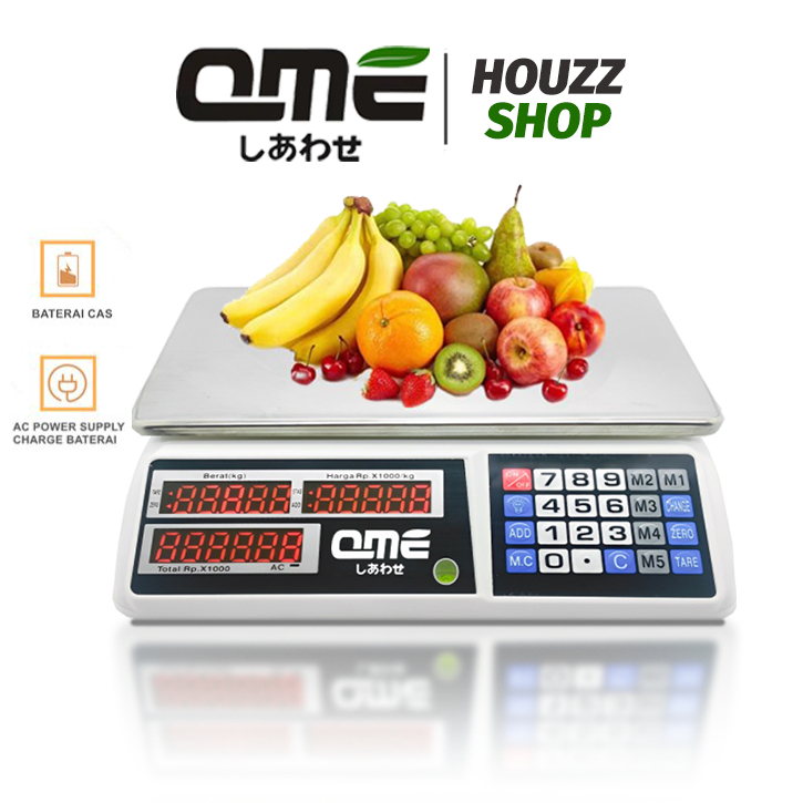 Jual QME Digital Computing Scale 40kg Double Display Timbangan Buah 40kg/Timbangan Buah Digital ...