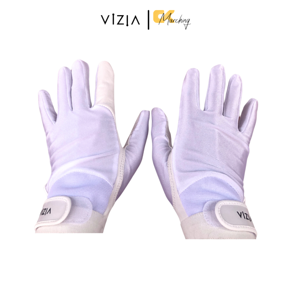 Jual Vizia Gloves Full Finger Leather for Marching Brass - White ...