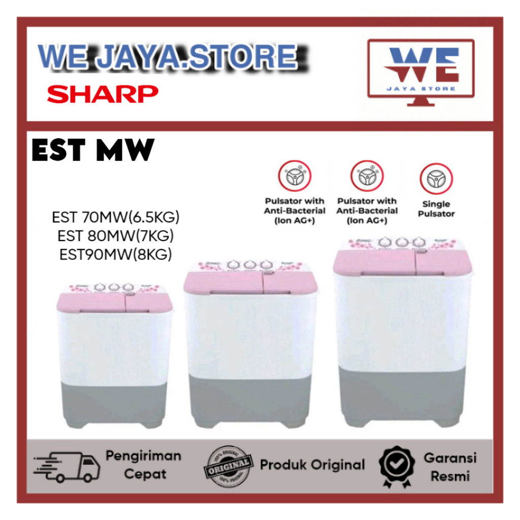 Jual MESIN CUCI SHARP 2 TABUNG EST-70MW|EST-80MW|EST-90MW | Shopee ...