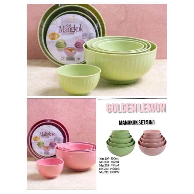 Jual mangkok set golden lemon, mangkok set plastik | Shopee Indonesia