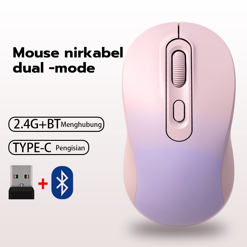Jual Jovitech Dual Mode Colorful Wireless Mouse Silent Click Bluetooth ...