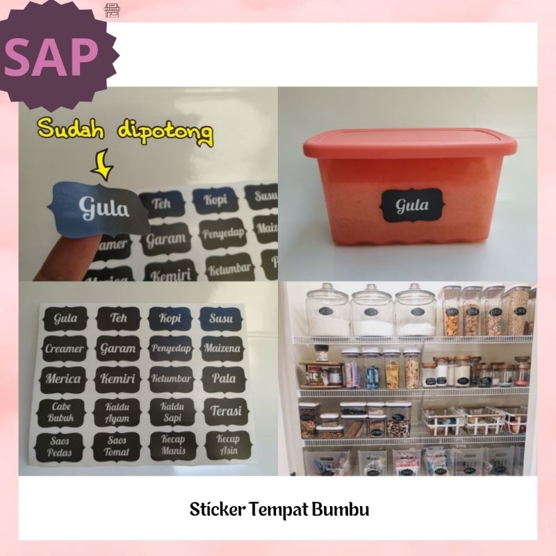 Jual Sticker label tempat bumbu dapur Stiker Label Dapur, Sticker Nama ...