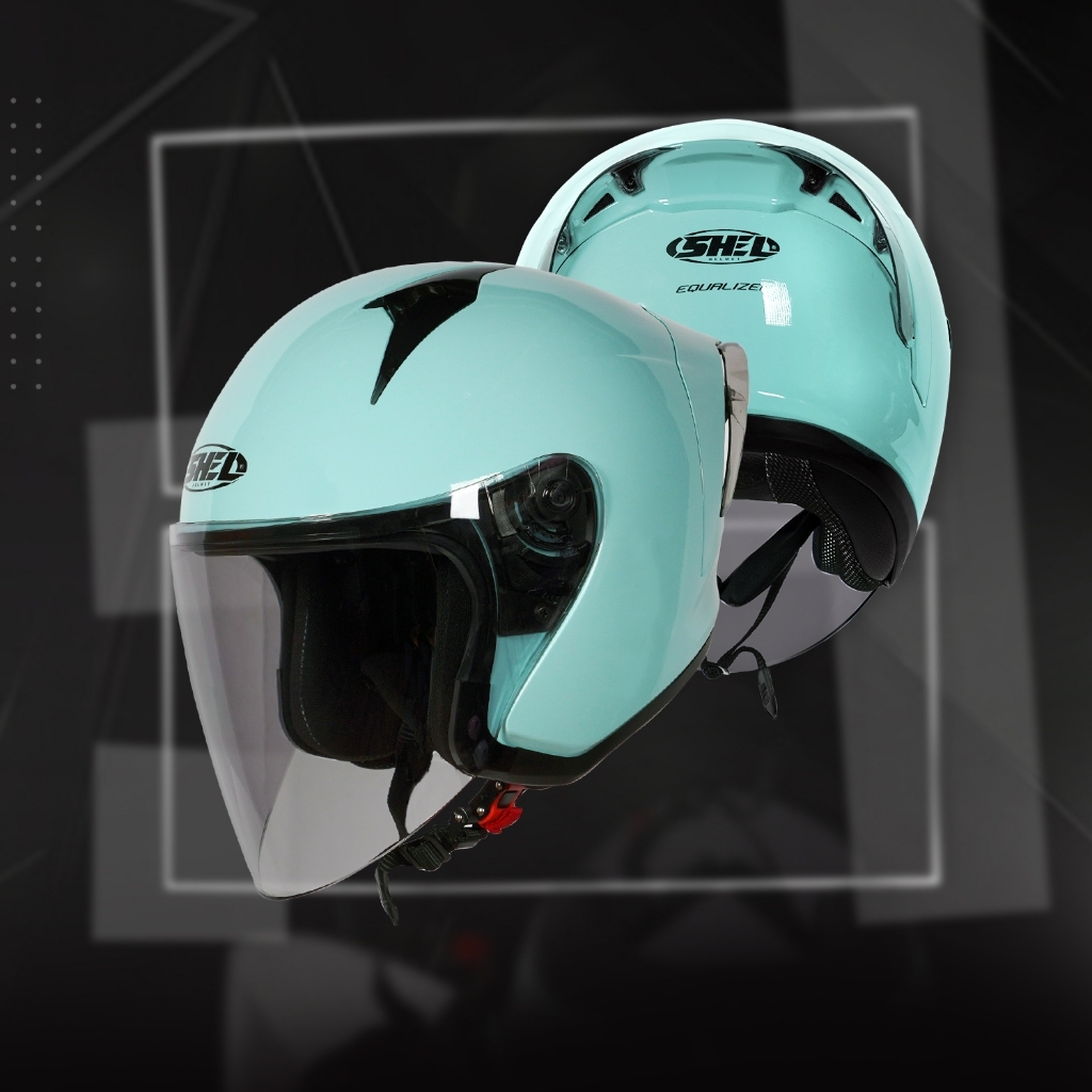 Jual SHEL EQUALIZER SOLID EASY GREEN - Helm Half Face | Shopee Indonesia