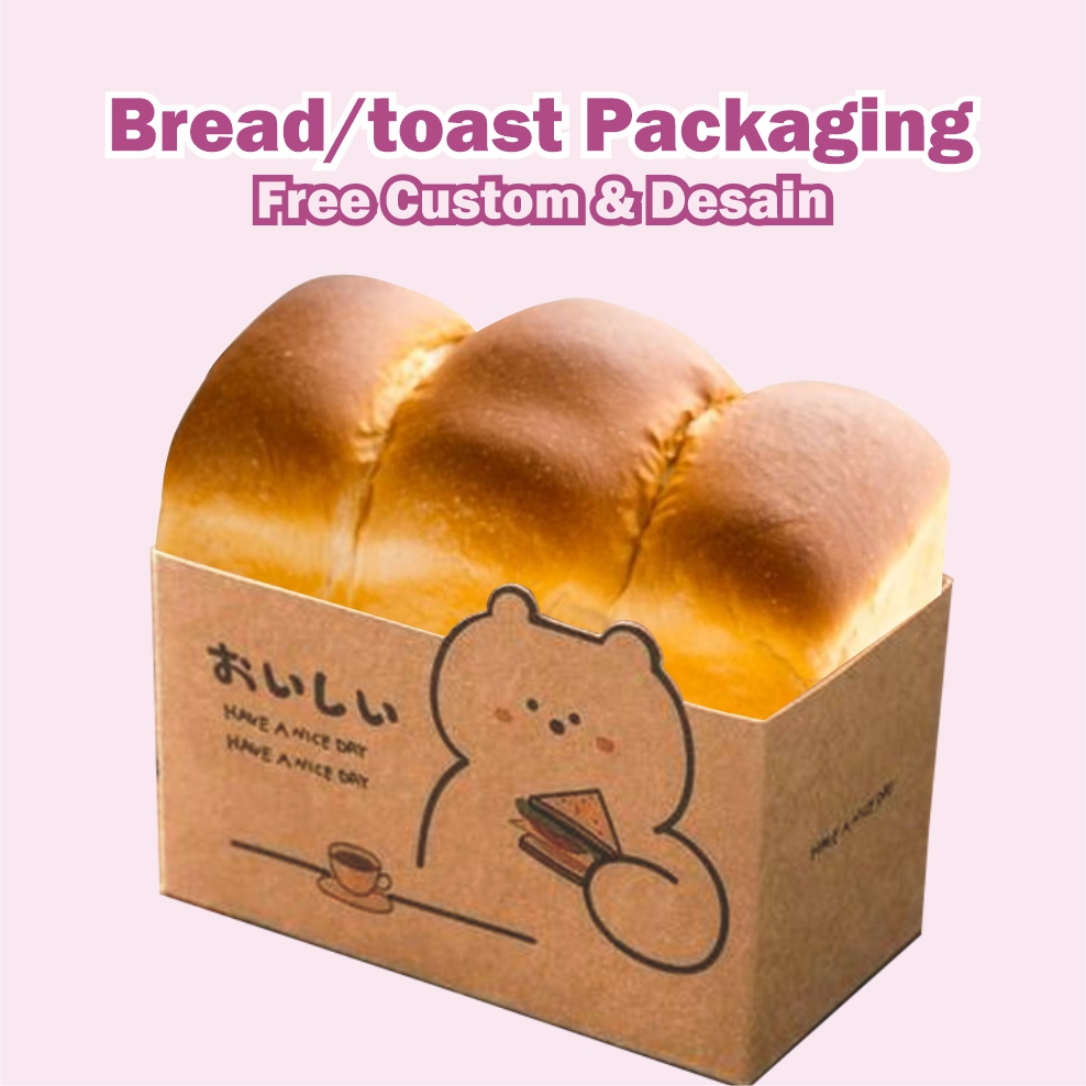 Jual BOX PACKAGING KEMASAN ROTI BREAD KARTUN ANIMASI CRAFT PAPER FREE ...