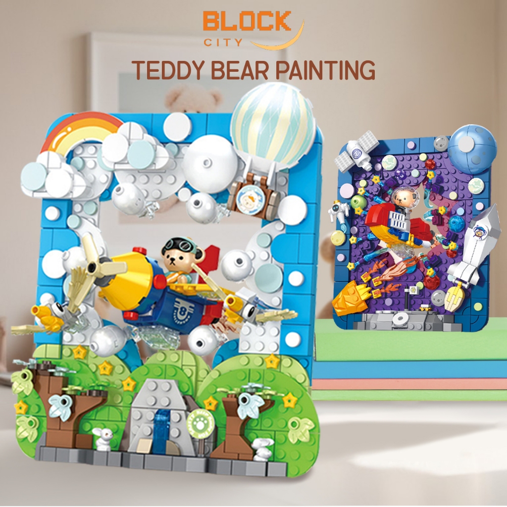 Jual Block City –Panlos Inbrixx Teddy Bear Painting Licensed Original ...