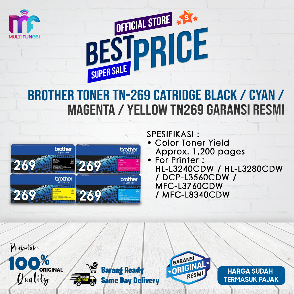 Jual Brother Toner TN-269 Catridge Black / Cyan / Magenta / Yellow TN269 Garansi Resmi | Shopee ...