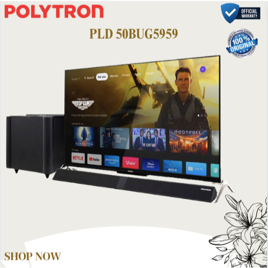 Jual POLYTRON 4K UHD Smart Cinemax Soundbar Google TV PLD 50BUG5959 50 inch/55UG5959/55UG5959 ...