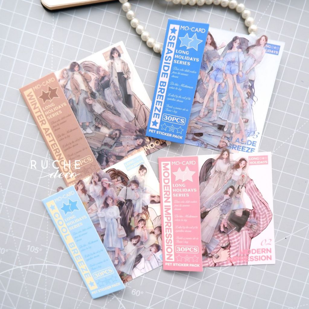 Jual RUCHE DECO - PET People Sticker Pack Casual Girl / People Sticker ...