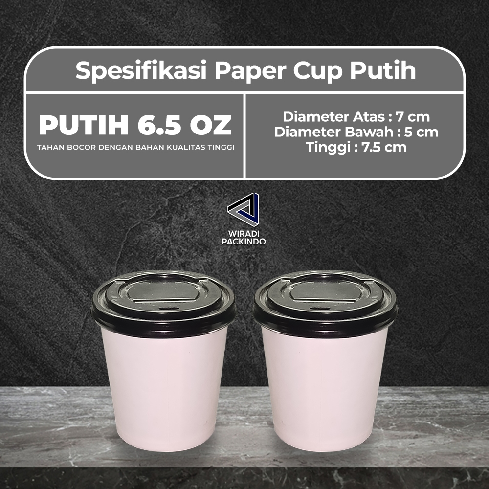 Jual Paper Cup Polos 6,5 oz / Gelas Kertas Tahan Panas + Tutup | Shopee Indonesia