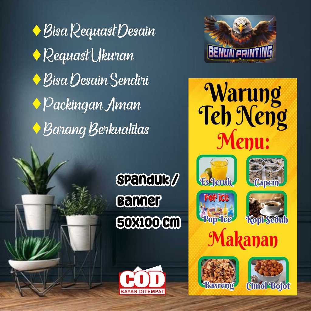 Jual Spaduk Banner 50X100 capcin Bisa Request Desain | Shopee Indonesia
