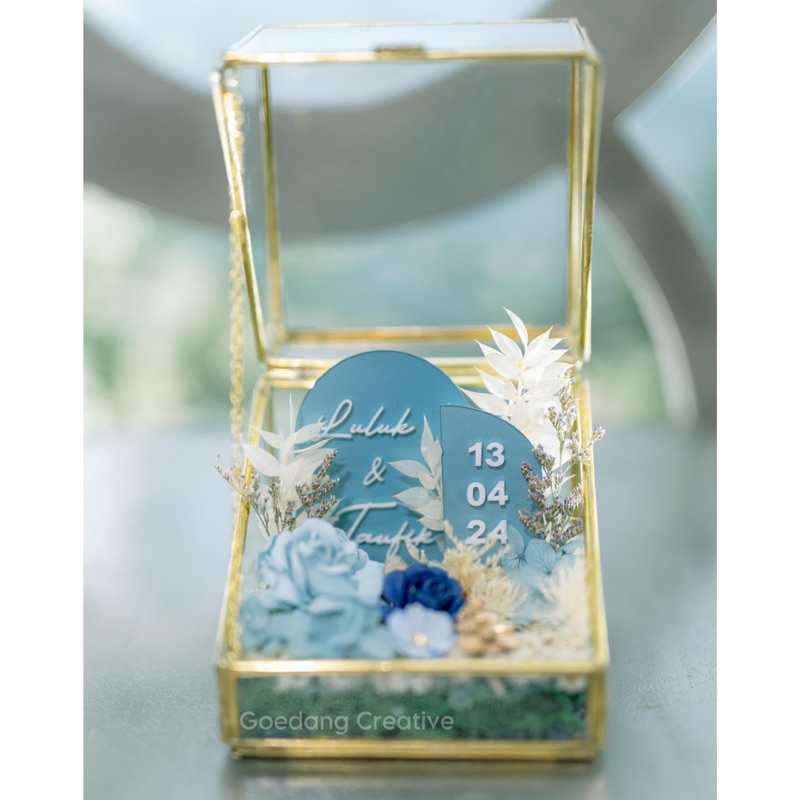 Jual Tempat Cincin Ringbox Terarium Kaca Kubus Type Akrilik Ring box ...