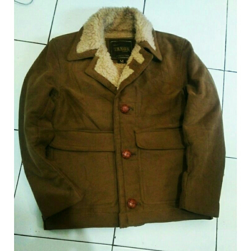 Jual Jaket vintage kain kulit sued + Bulu sherpa | Shopee Indonesia