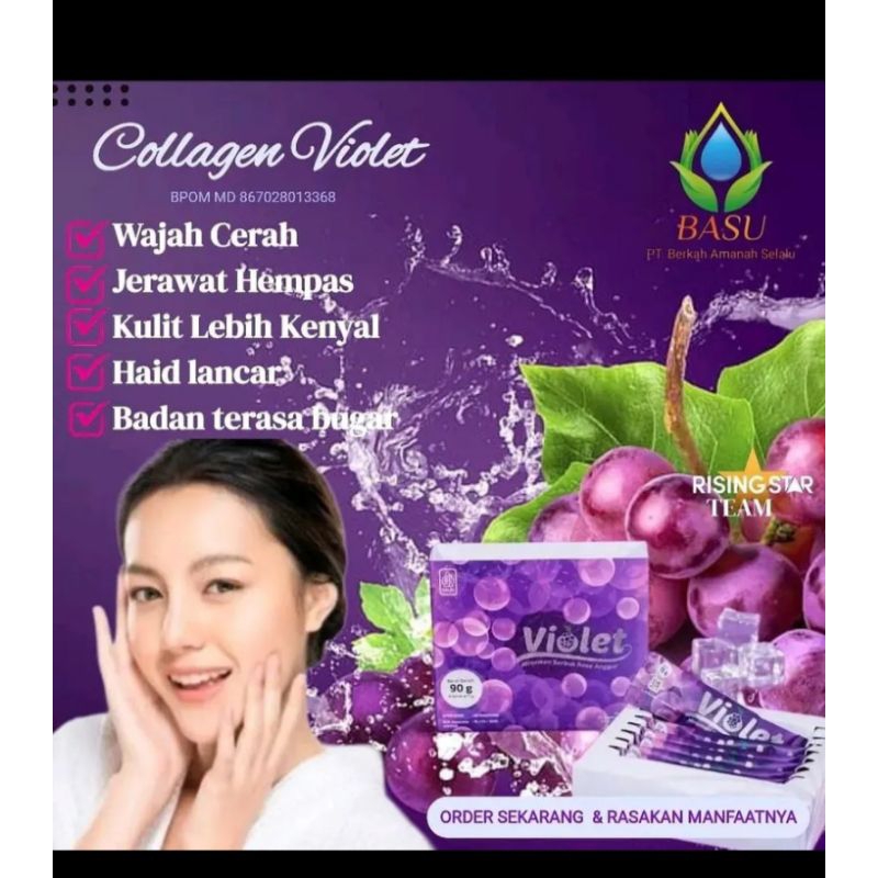 Jual Violet Collagen Beauty Drink-minumancollagenisi6sachet | Shopee ...